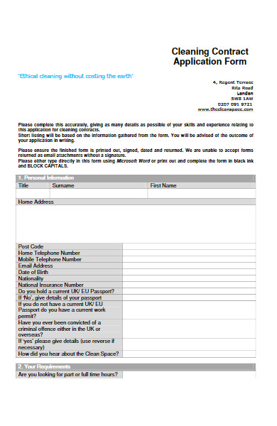 FREE 50+ Contract Application Forms Download – How to Create Guide, Tips