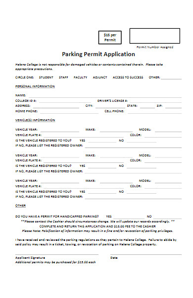 FREE 35+ Parking Application Forms Download – How to Create Guide, Tips