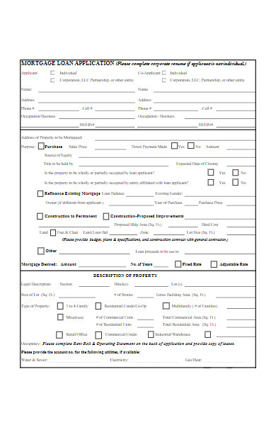 FREE 5+ Mortgage Loan Application Forms Download – How to Create Guide ...