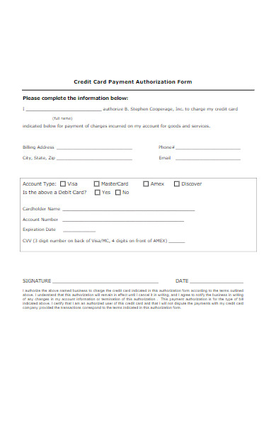 FREE 50+ Payment Authorization Forms Download – How to Create Guide, Tips
