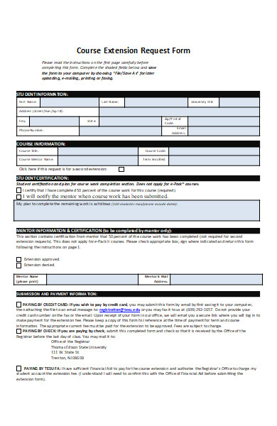 FREE 50+ Extension Forms in PDF | MS Word
