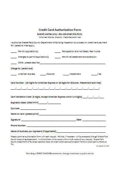 FREE 50+ Credit Card Authorization Forms Download – How to Create Guide ...