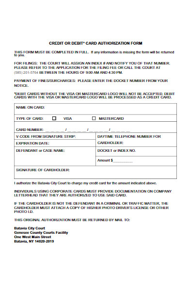 FREE 50+ Credit Card Authorization Forms Download – How to Create Guide ...
