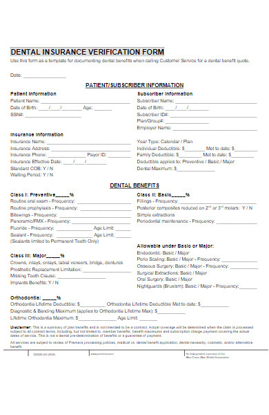 FREE 50+ Medical Insurance Verification Forms Download – How to Create ...