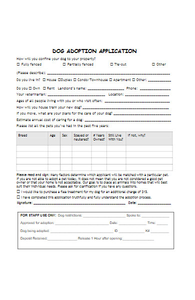 FREE 52+ Puppy Application Forms in PDF | MS Word