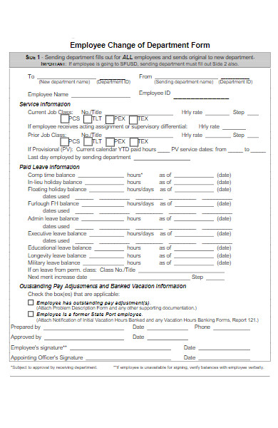 FREE 50+ Employee Change Forms Download – How to Create Guide, Tips