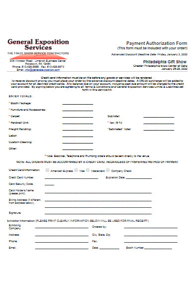 FREE 50+ Payment Authorization Forms Download – How to Create Guide, Tips