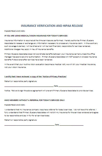 FREE 50+ Medical Insurance Verification Forms Download – How to Create ...