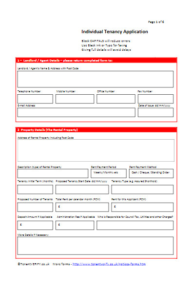 FREE 50+ Tenancy Application Forms in PDF | MS Word