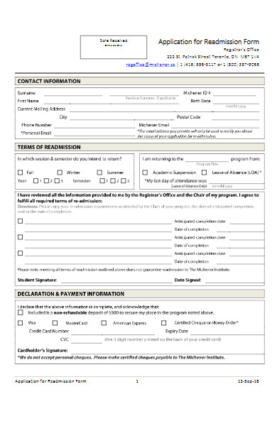 FREE 50+ Readmission Forms Download – How to Create Guide, Tips