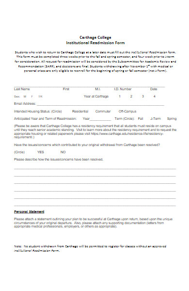 FREE 50+ Readmission Forms Download – How to Create Guide, Tips