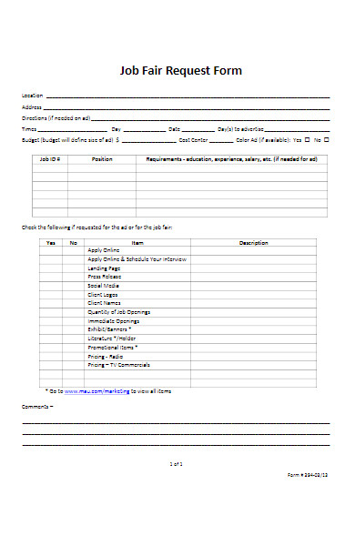 FREE 50+ Job Request Forms Download – How to Create Guide, Tips