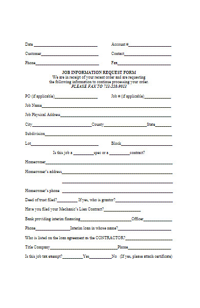 FREE 50+ Job Request Forms Download – How to Create Guide, Tips