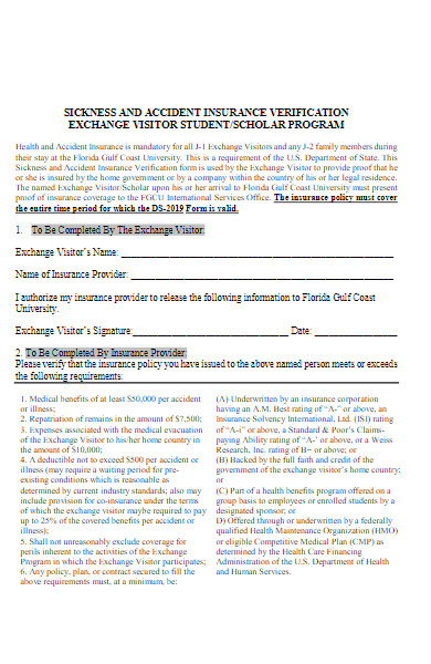 FREE 50+ Medical Insurance Verification Forms Download – How to Create ...