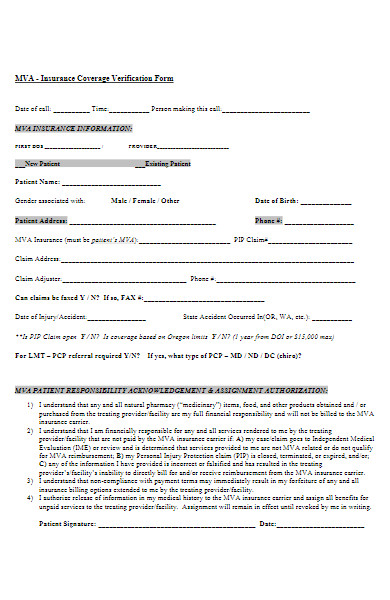 FREE 50+ Medical Insurance Verification Forms Download – How to Create ...