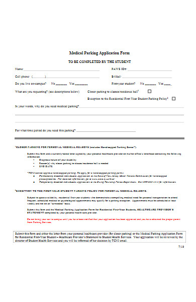 FREE 35+ Parking Application Forms Download – How to Create Guide, Tips