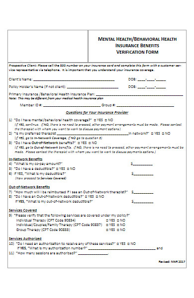 FREE 50+ Medical Insurance Verification Forms Download – How to Create ...