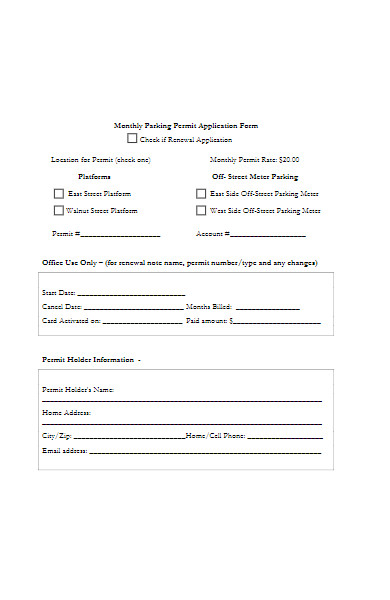 FREE 35+ Parking Application Forms Download – How to Create Guide, Tips