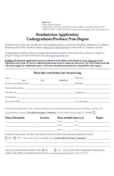FREE 50+ Readmission Forms Download – How to Create Guide, Tips