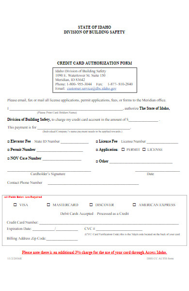 FREE 50+ Credit Card Authorization Forms Download – How to Create Guide ...