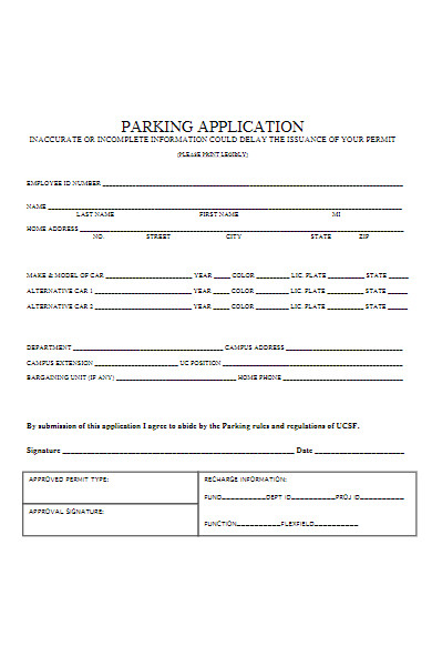 FREE 35+ Parking Application Forms Download – How to Create Guide, Tips