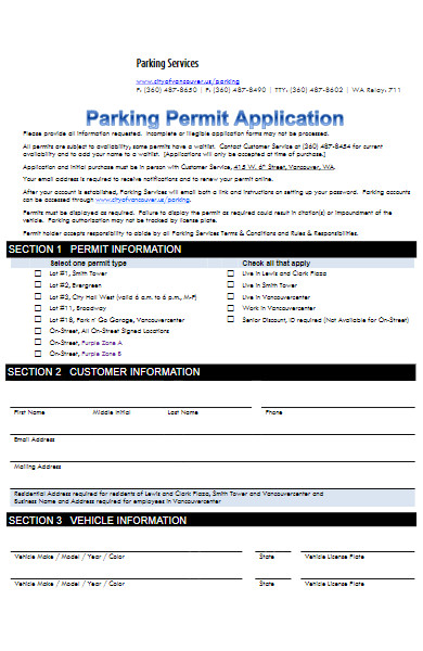 FREE 35+ Parking Application Forms Download – How to Create Guide, Tips