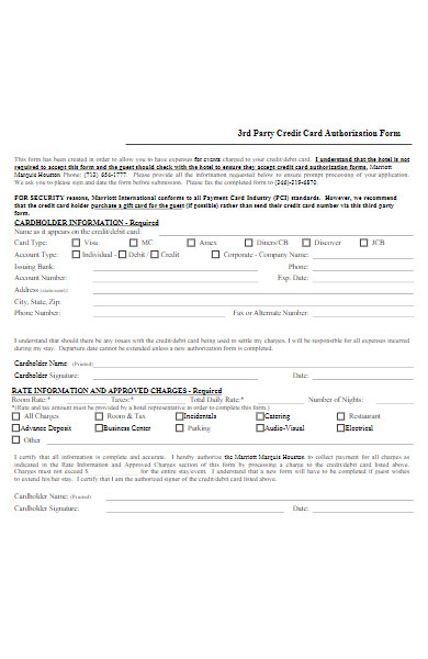 FREE 50+ Credit Card Authorization Forms Download – How to Create Guide ...