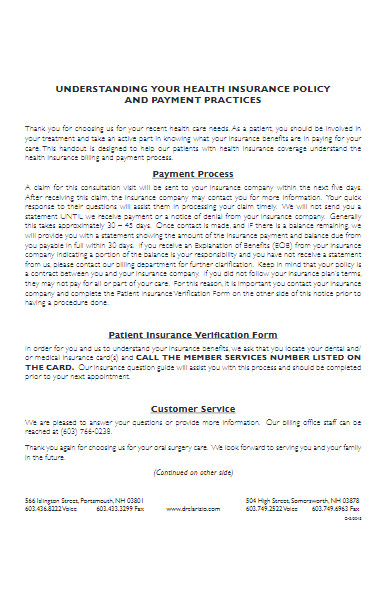 FREE 50+ Medical Insurance Verification Forms Download – How to Create ...