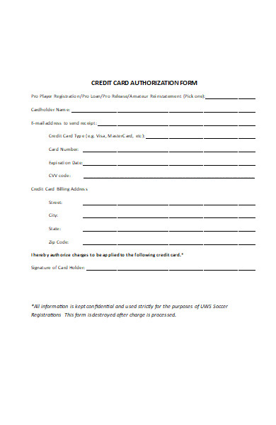 FREE 50+ Credit Card Authorization Forms Download – How to Create Guide ...