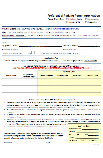 FREE 35+ Parking Application Forms Download – How to Create Guide, Tips