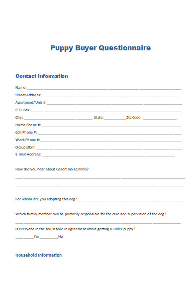 FREE 52+ Puppy Application Forms in PDF | MS Word