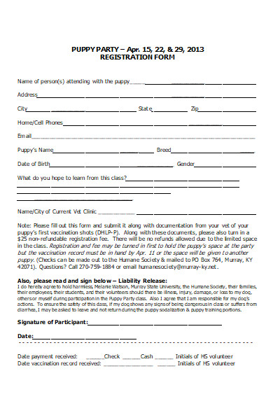 FREE 52+ Puppy Application Forms in PDF | MS Word