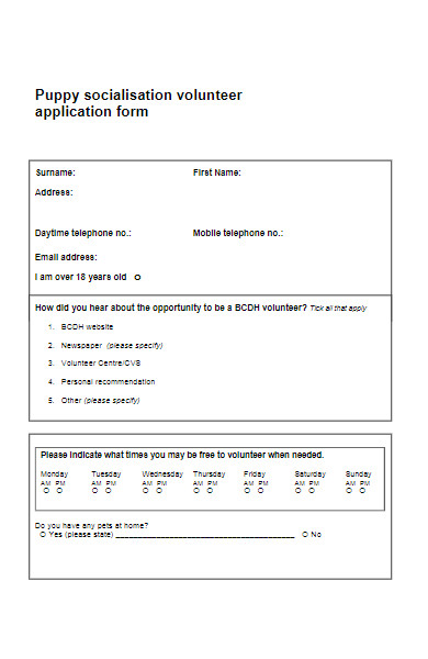 FREE 52+ Puppy Application Forms in PDF | MS Word