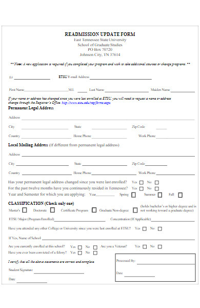 FREE 50+ Readmission Forms Download – How to Create Guide, Tips
