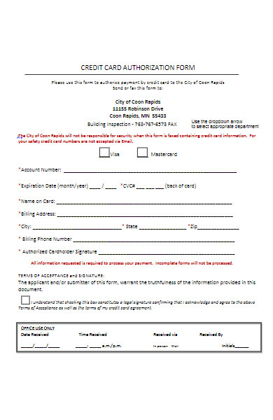 FREE 50+ Credit Card Authorization Forms Download – How to Create Guide ...