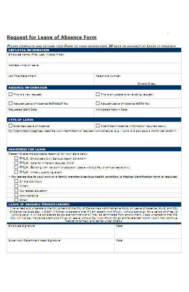 FREE 50+ Leave of Absence Forms Download – How to Create Guide, Tips