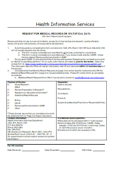 FREE 35+ Medical Record Forms Download – How to Create Guide, Tips