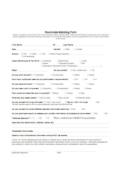 FREE 50+ Roommate Forms Download – How to Create Guide, Tips