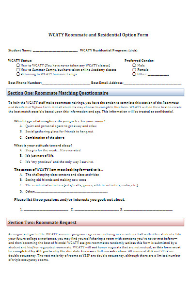 FREE 50+ Roommate Forms Download – How to Create Guide, Tips