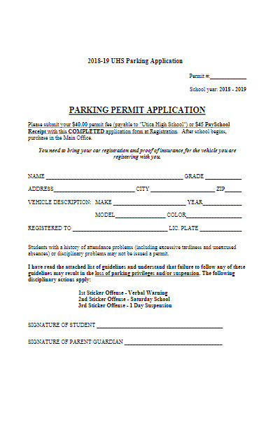 FREE 35+ Parking Application Forms Download – How to Create Guide, Tips