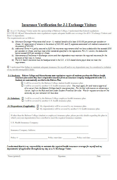 FREE 50+ Medical Insurance Verification Forms Download – How to Create ...