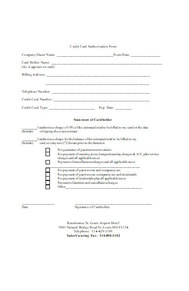 FREE 50+ Credit Card Authorization Forms Download – How to Create Guide ...