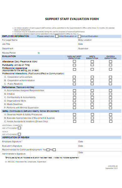 FREE 13+ Staff Evaluation Forms Download – How to Create Guide, Tips