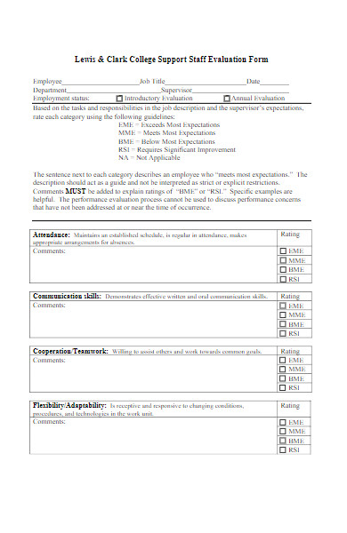 FREE 13+ Staff Evaluation Forms Download – How to Create Guide, Tips