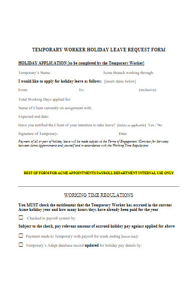FREE 35+ Holiday Application Forms Download – How to Create Guide, Tips