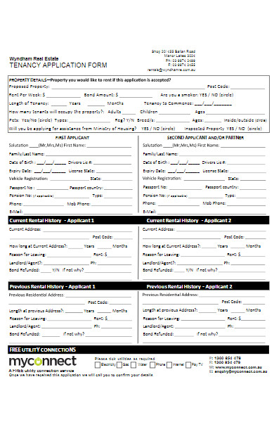 FREE 50+ Tenancy Application Forms in PDF | MS Word