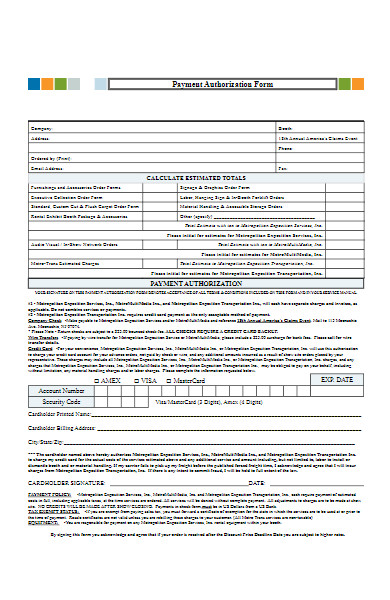 FREE 50+ Payment Authorization Forms Download – How to Create Guide, Tips
