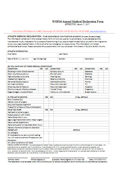 FREE 50+ Medical Declaration Forms Download – How to Create Guide, Tips