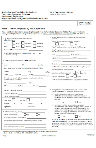 FREE 8+ Labor Application Forms in PDF