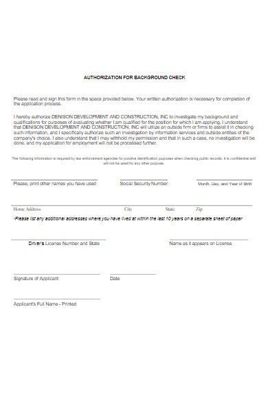 FREE 50+ Background Check Consent Forms Download – How to Create Guide ...